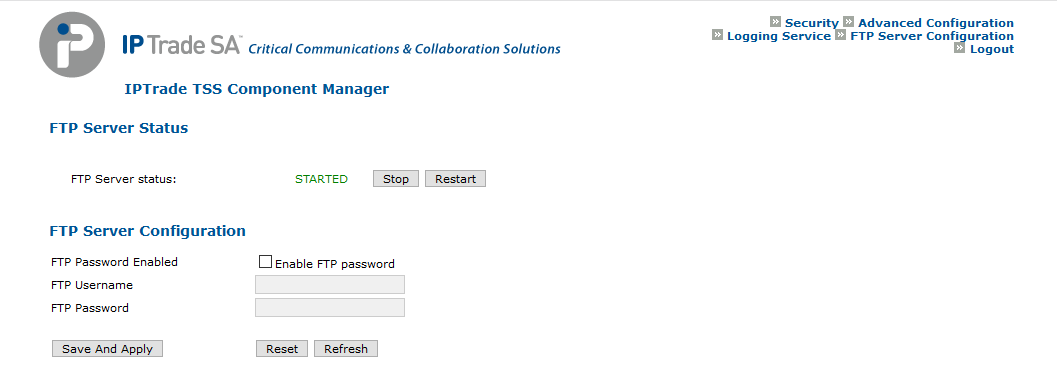 FTP credentials on TSS VA