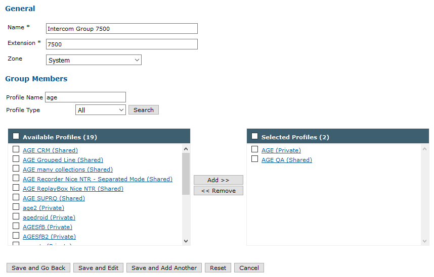 Create intercom Group