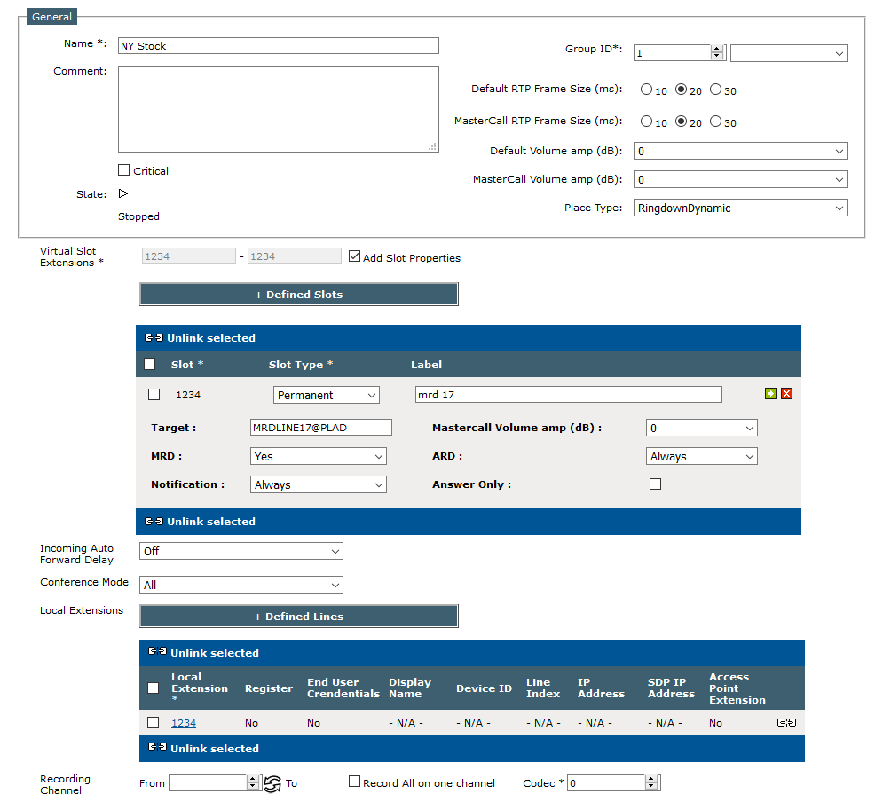 TPO, Setup MrdPermanent places