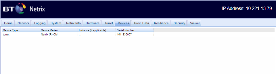 Netrix Web Diagnostics: Devices