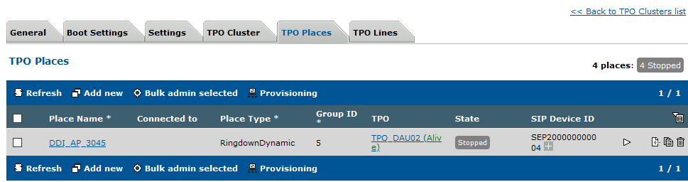 TPO Place configuration