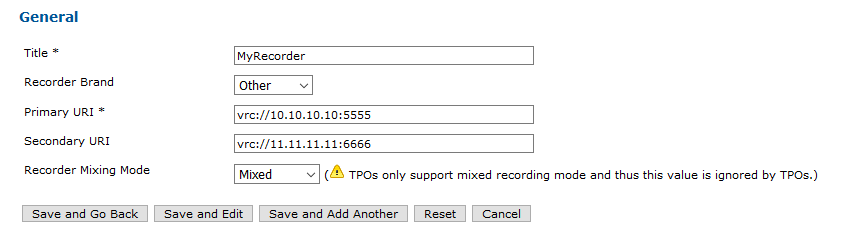 Recorder object on TSS