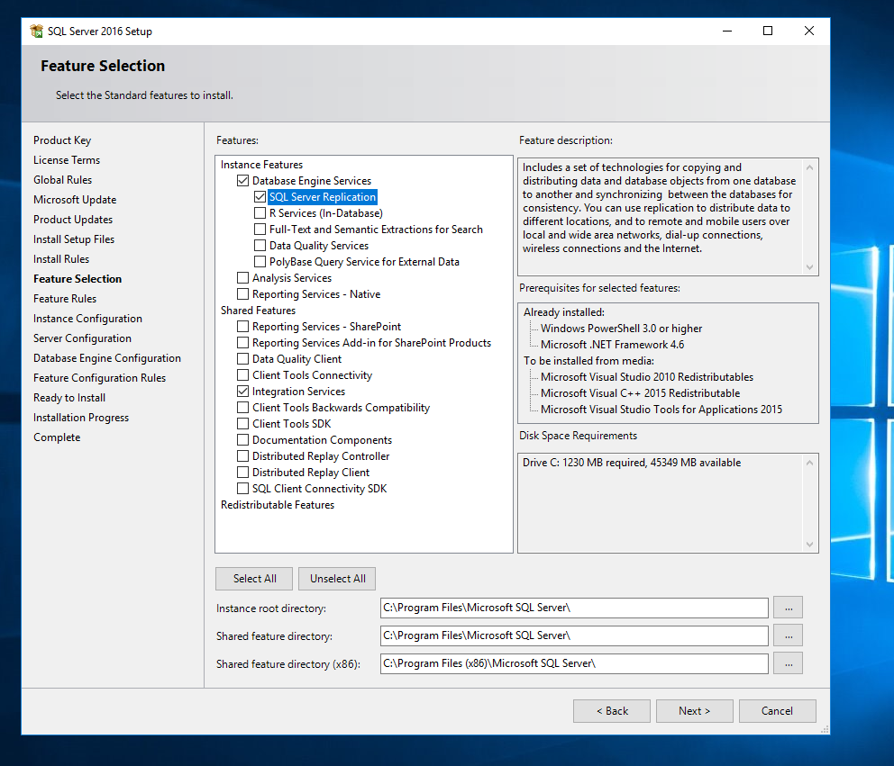 Install MS SQL Server 2016