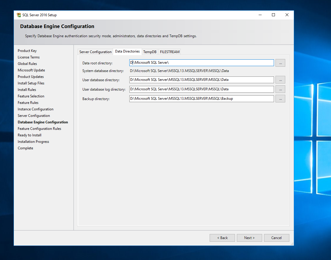 Install MS SQL Server 2016