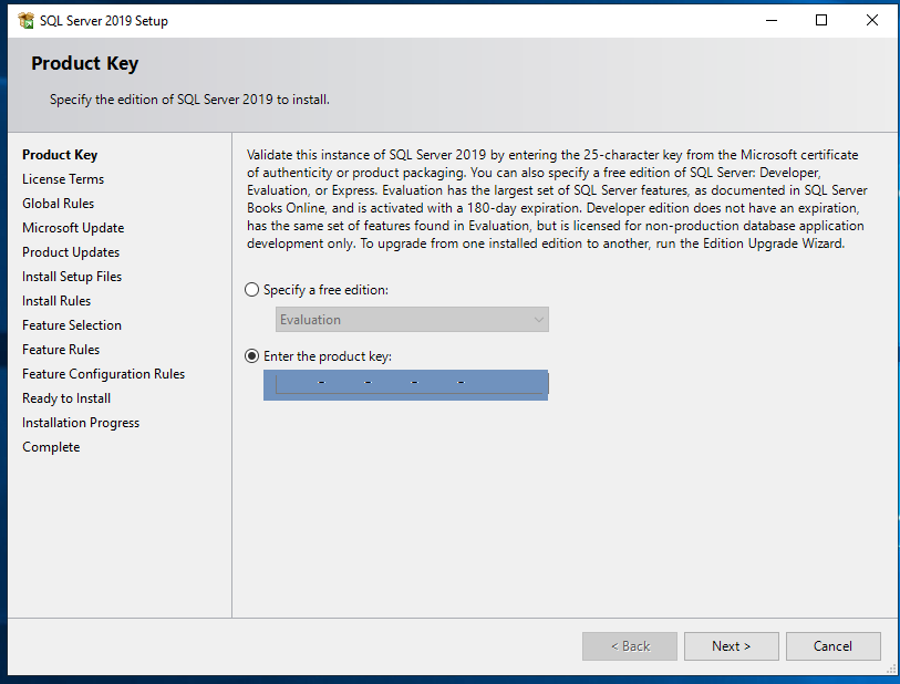 Install MS SQL Server 2019