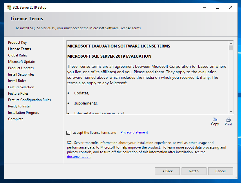 Install MS SQL Server 2019