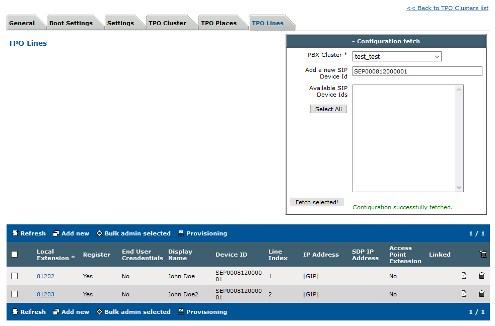 3. TPO, Lines pool population