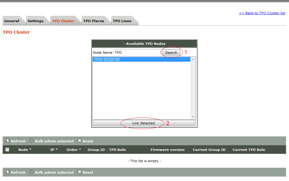Step 2 – Create an empty TPO cluster