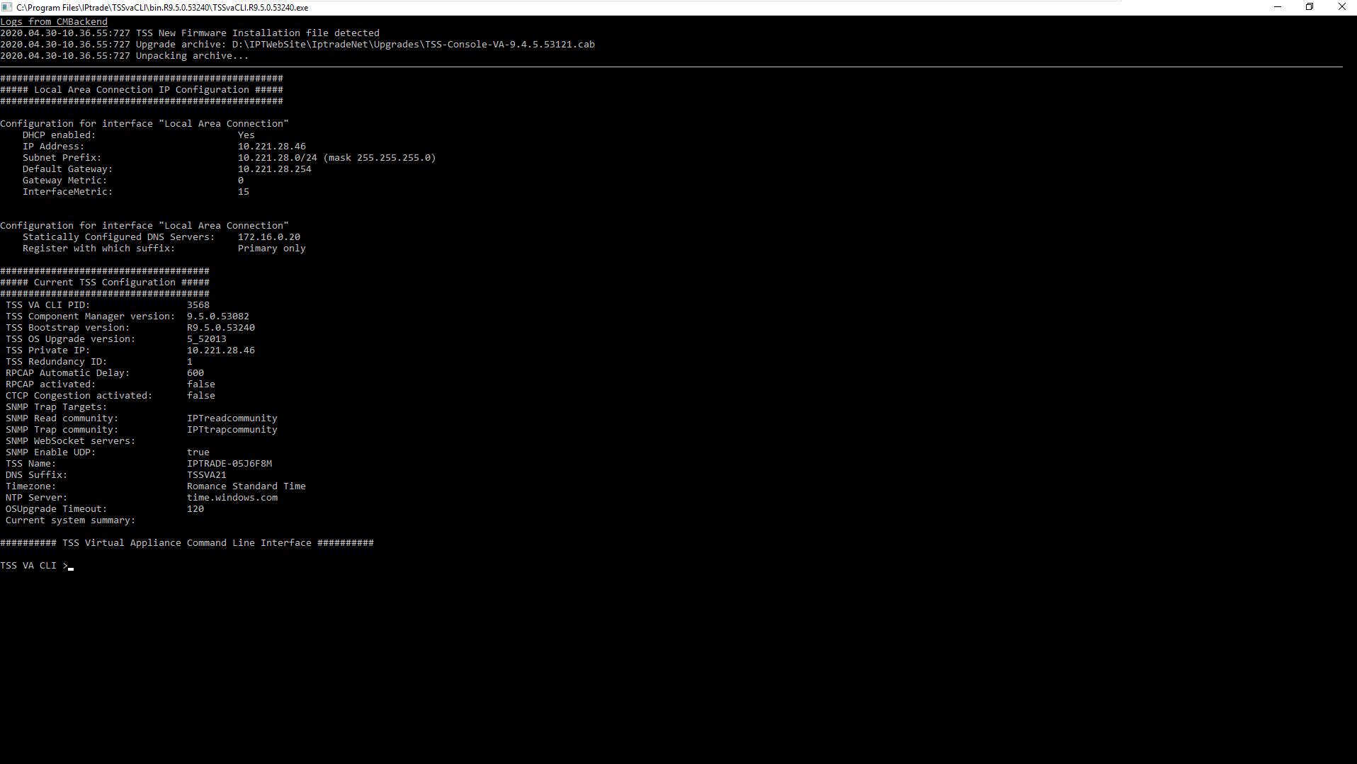 Optional setup using TSS Command Line Interface