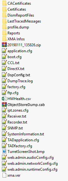 Debug info zip file structure