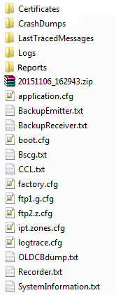 Debug info zip file structure